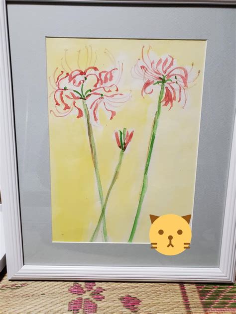 水彩画でござい額縁にはいってますます 彼岸を透明水彩絵具で描きました。 イラスト作成 ココナラ