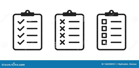 Clipboard Checklist Or Document Vector Isolated Icons Or Signs