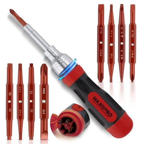 19 In 1 Ratcheting Screwdriver Set With Torque Magnetic Tips Phillips