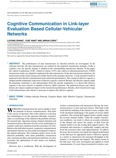 Pdf Cognitive Communication In Link Layer Evaluation Based Cellular Vehicular Networks