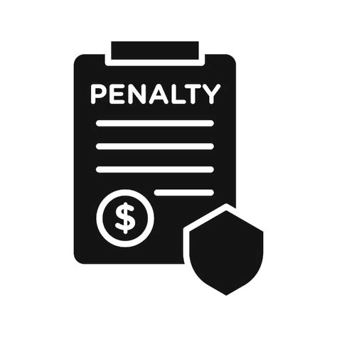 Símbolo De ícone De Documento De Penalidade Em Fundo Branco Vetor Premium