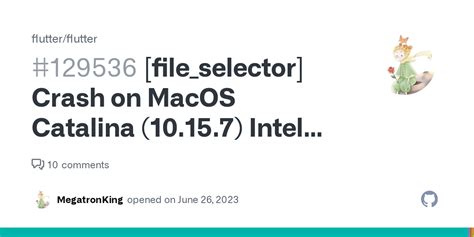 File Selector Crash On MacOS Catalina 10 15 7 Intel Chip Issue