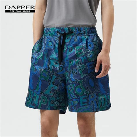 Dapper กางเกงขาสั้น Logo Ai Generated Print สีน้ำเงิน Th