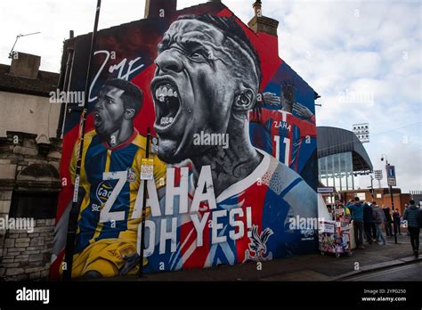A Mural For Former Crystal Palace Player Wilfred Zaha On Display