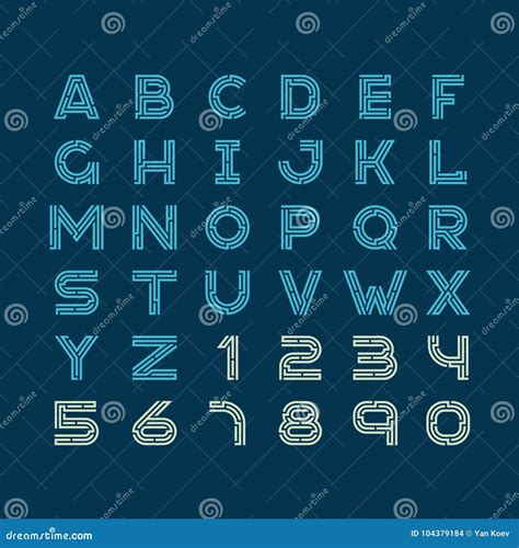 Tech Letters Stencil Font Wide Techno Alphabet Vector Illustration