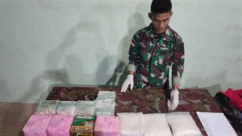 Satgas TNI Gagalkan Penyelundupan Kg Sabu Di Perbatasan RI Malaysia