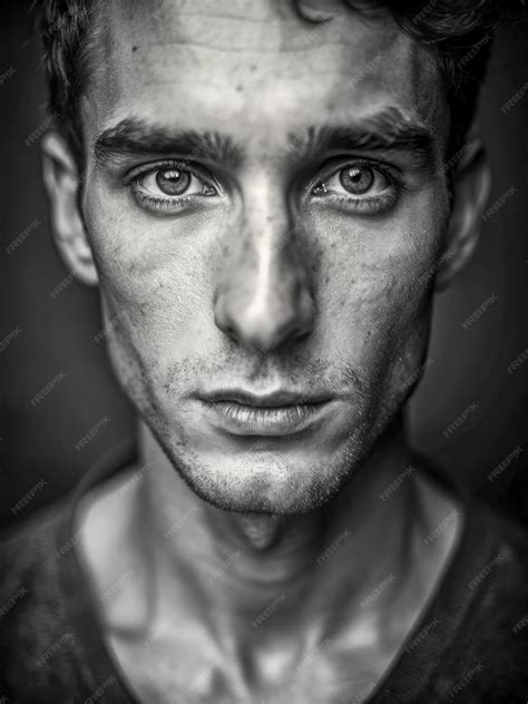 A Black And White Drawing Of A Man With A Freckles On His Face