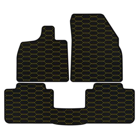 Customizable Leather Floor Mats With Interlaced Hex Pattern For Lotus