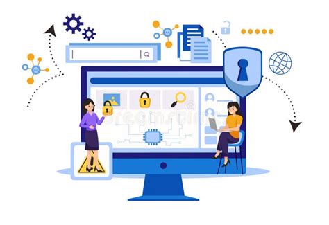 Digital Data Protection Design Vector Cyber Security Illustration