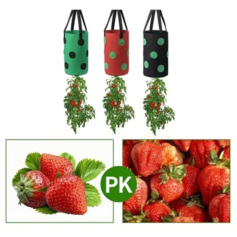 1pc Upside Down Strawberry Planter Grow Bag 13 Holes Hanging Bags For