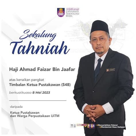 Ucapan Tahniah Di Atas Kenaikan Pangkat Timbalan Ketua Pustakawan S48