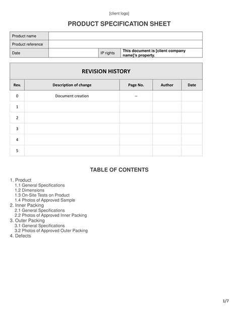 Free Printable Spec Sheet Templates Excel Pdf Word Fashion And Pdf