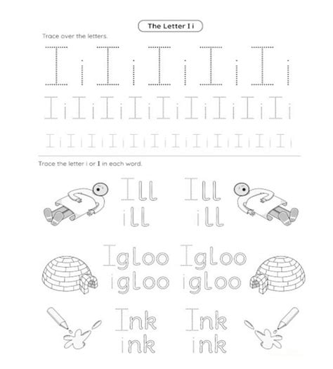 Printable Letter I Tracing Template Free Download And Print For You