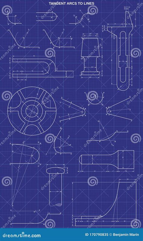 Tangent Arcs To Lines Stock Vector Illustration Of Theorem 170790835