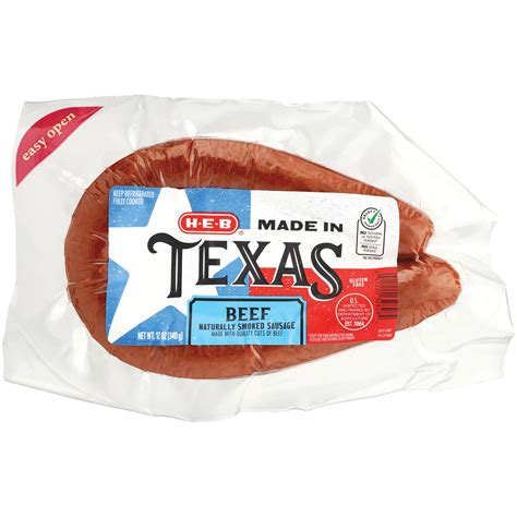 H E B Made In Texas Beef Smoked Sausage Shop Sausage At H E B
