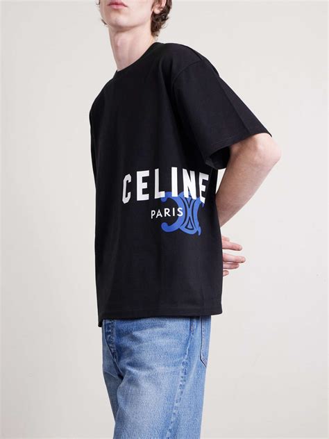 Celine Logo Print Cotton Jersey T Shirt For Men Mr Porter