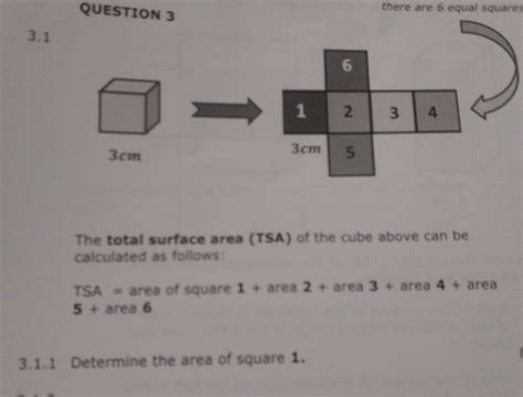 Solved Question 3 There Are 6 Equal Squares 31 3cm The Total Surface