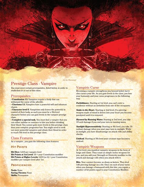 Prestige Class Vampire V1 Become The Ruler Of The Night Tome Of