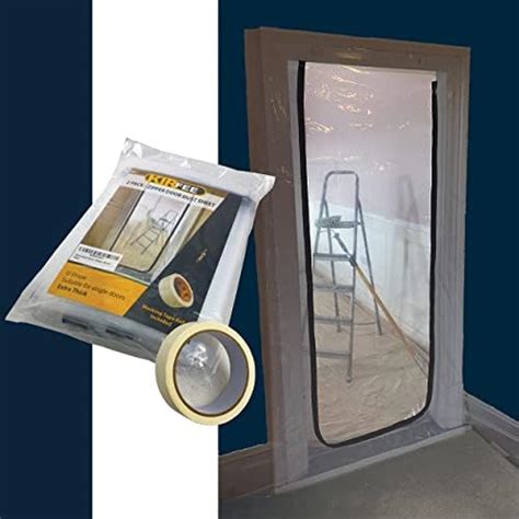 Kirfee 2 Pack Plastic Door Covers For Interior Doors Dust Door Sheet