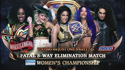 Wwe Wrestlemania 36 Fatal 5 Way Elimination Match Official Match Card