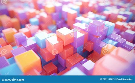 abstract voxel artificial cubes stock illustration illustration of