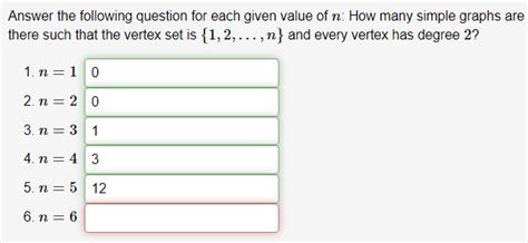 solved answer the following question for each given value of