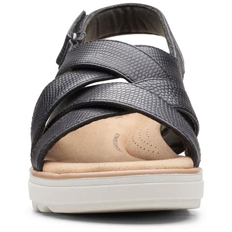 Clarks Womens Jillian Spring Leather Criss Cross Strappy Sandals