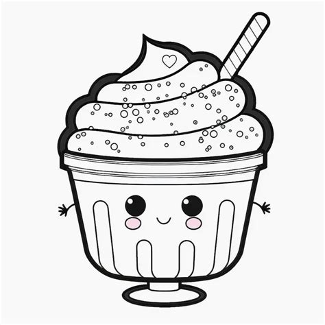 Kawaii Junk Food Coloring Book Pages Midjourney Prompt Promptbase