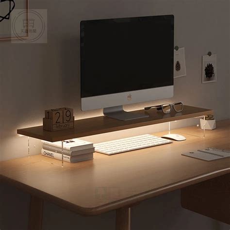 限時免運！電腦增高架 亚克力悬浮 增高架办公室电脑屏幕显示器 置物架 简约风桌面收纳搁板 螢幕架 螢幕增高架 鍵盤架 蝦皮購物