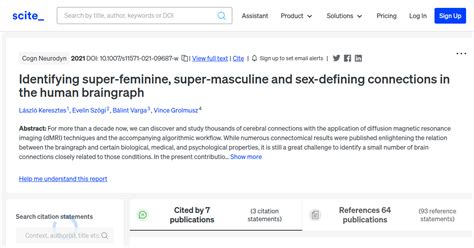 Citation Report Identifying Super Feminine Super Masculine And Sex