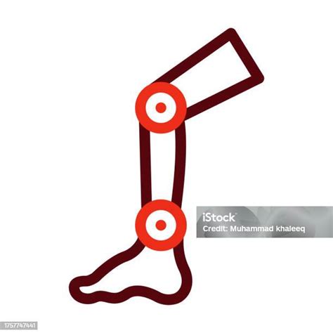 Prosthetic Vector Thick Line 개인 및 상업적 사용을 위한 두 가지 색상 아이콘 건강관리와 의술에 대한
