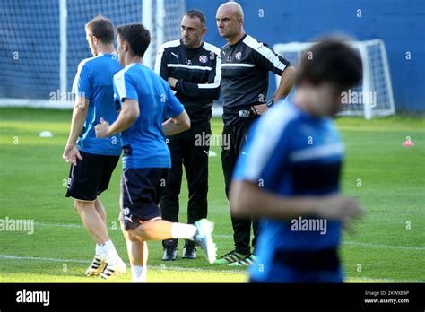 Zagreb Croatia New Coach Of GNK Dinamo Ivaylo Petev Did The First Training With