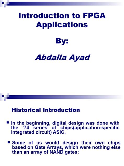 fpga pres1a 1 pdf field programmable gate array hardware