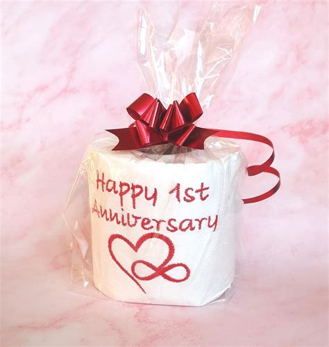 1st Paper Anniversary Ts Novelty S Embroidered Toilet Roll