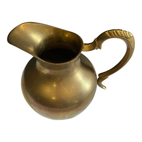 Vintage Solid Brass Pitcher Chairish