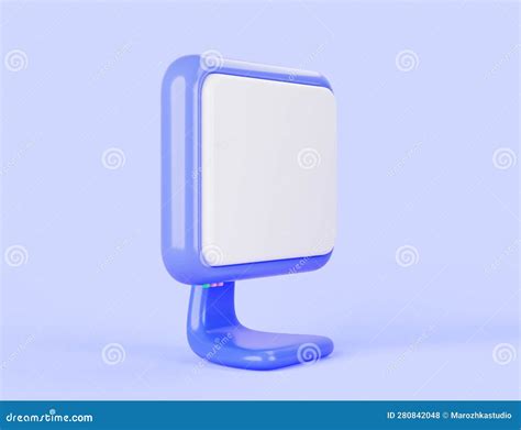 3d Render Computer Monitor Icon With Blank White Screen Concept Of Internet Online Shopping
