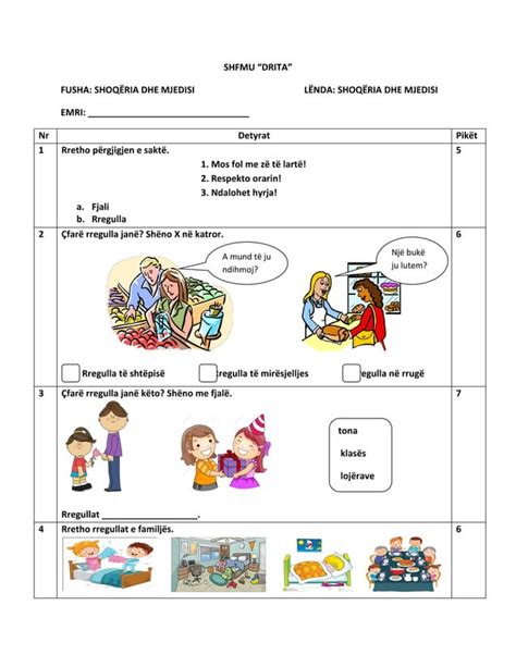 Modele Testesh Per Kl I Pdf