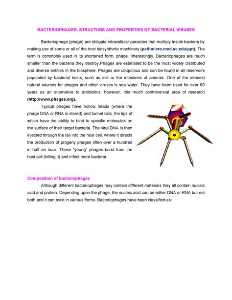 Microbiology Notes 10 Bacteriophages Structure And Properties Of