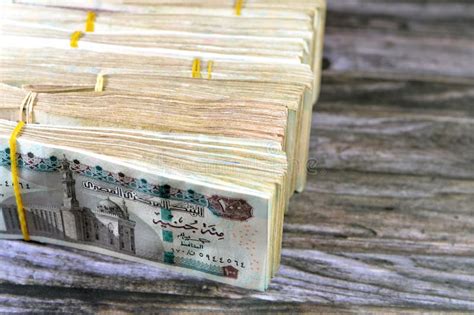 Stacks Of Egypt Money Banknote Bills Egp Le Thousands Of Pounds