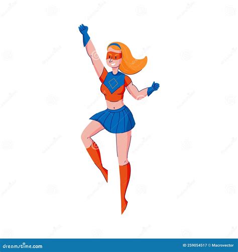 Superhero Flat Illustration Stock Vector Illustration Of Woman