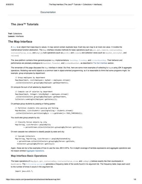 The Map Interface The Java™ Tutorials Collections Interfaces Pdf