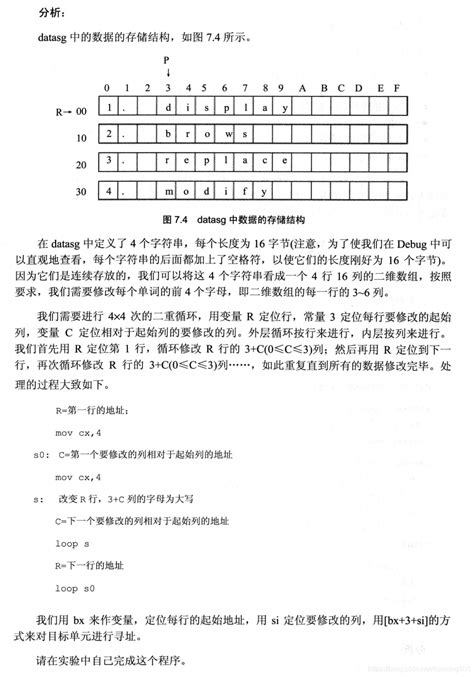 王爽 汇编语言第三版 问题 79 将 Datasg 段中前4个字母变成大写（汇编中的双重循环） Csdn博客
