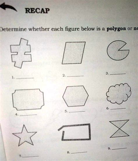 Solved Determine Whether Each Figure Below Is Polygon Or Not Recap