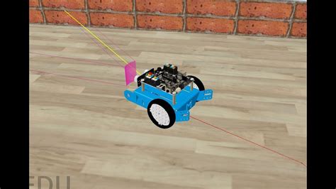 Mbot Simulation In V Rep Ultrasonic Sensor Youtube