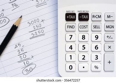 Calculator Pencil On Note Paper Calculation Stock Photo 356472257 Shutterstock