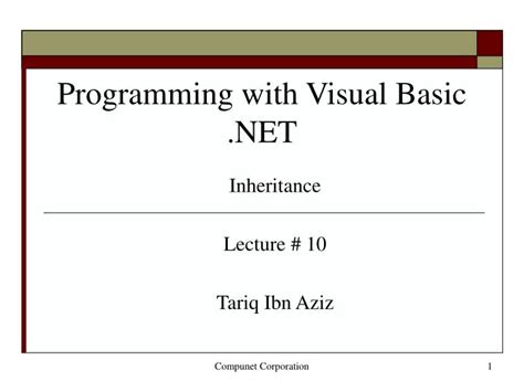 PPT Programming With Visual Basic NET PowerPoint Presentation Free Download ID