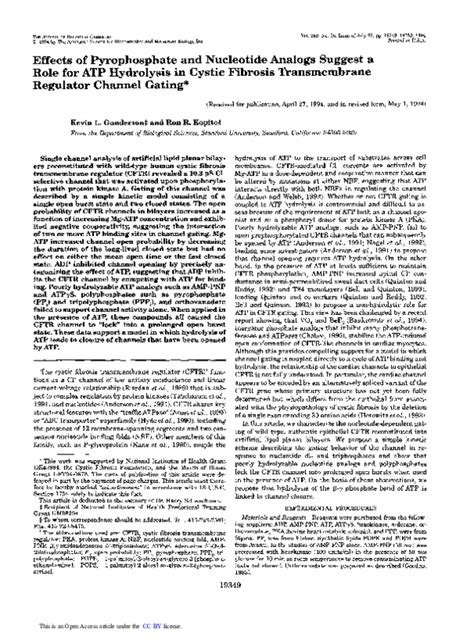 Pdf Effects Of Pyrophosphate And Nucleotide Analogs Suggest A Role
