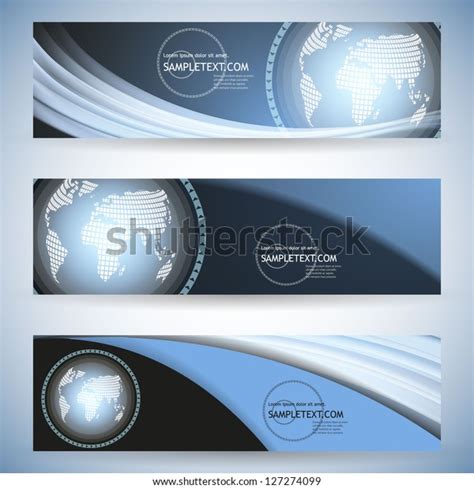 Three Header Designs Earth Globe Stock Vector Royalty Free 127274099 Shutterstock