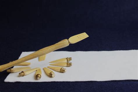 Bamboo Nib Set For Arabic Calligraphy 1 Handle And 10 Screw On Nibs