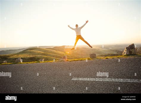 Man In Outdoor Running And Jumping Stock Photo Alamy